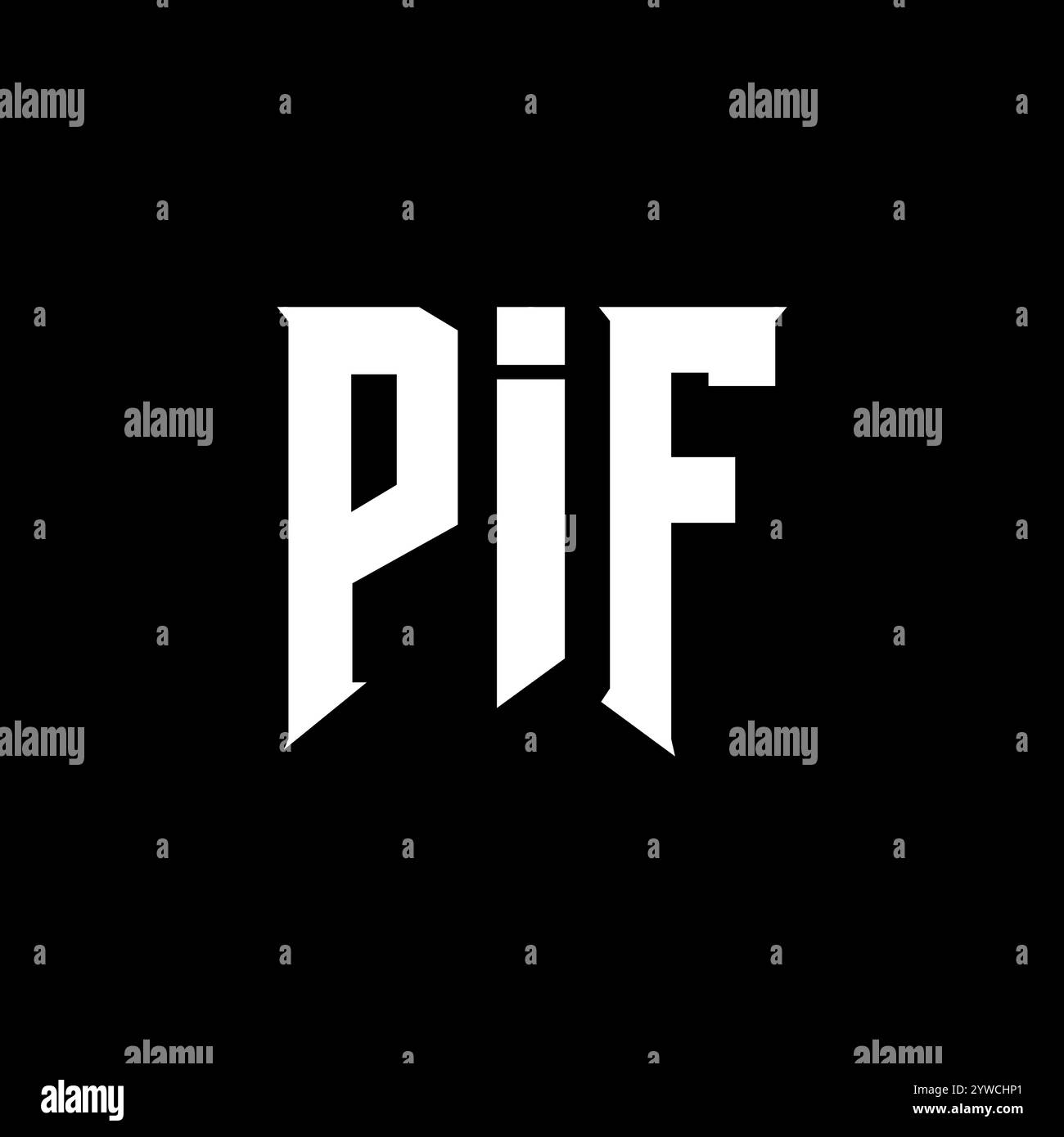PIF letter logo design for technology company. PIF logo design black ...