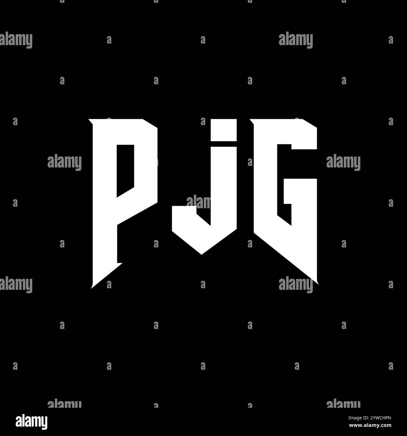 PJG letter logo design for technology company. PJG logo design black ...