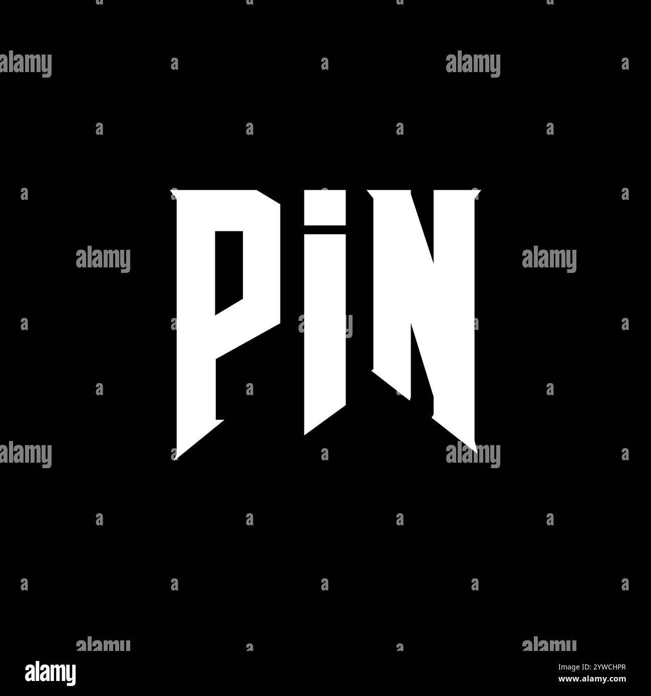 PIN letter logo design for technology company. PIN logo design black ...