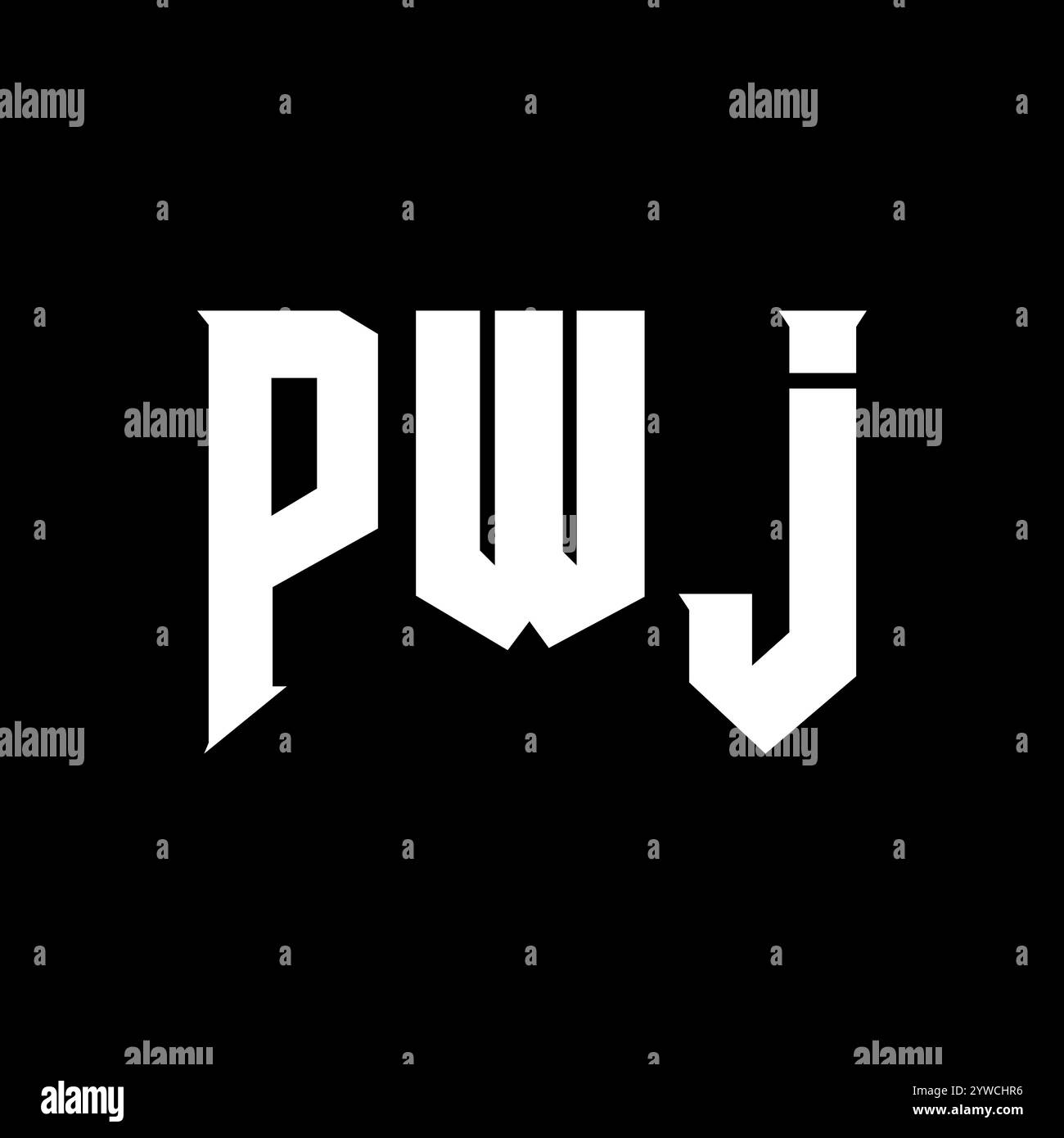 PWJ letter logo design for technology company. PWJ logo design black ...
