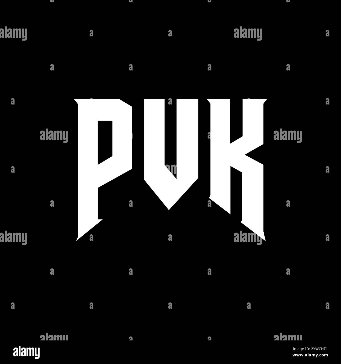 PVK letter logo design for technology company. PVK logo design black and white color combination ...