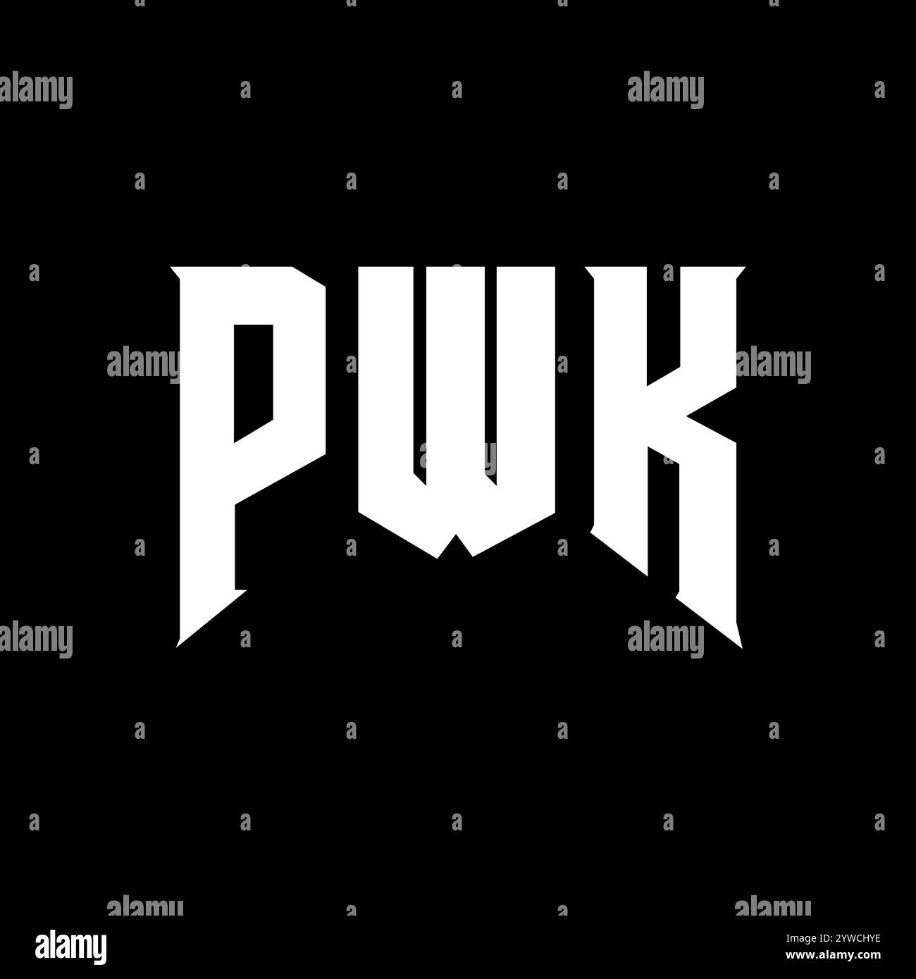 PWK letter logo design for technology company. PWK logo design black ...