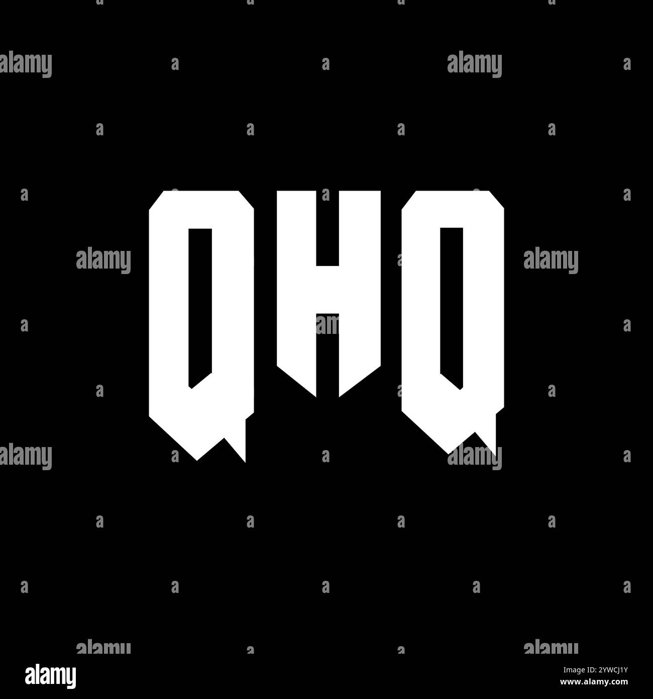 QHQ letter logo design for technology company. QHQ logo design black ...