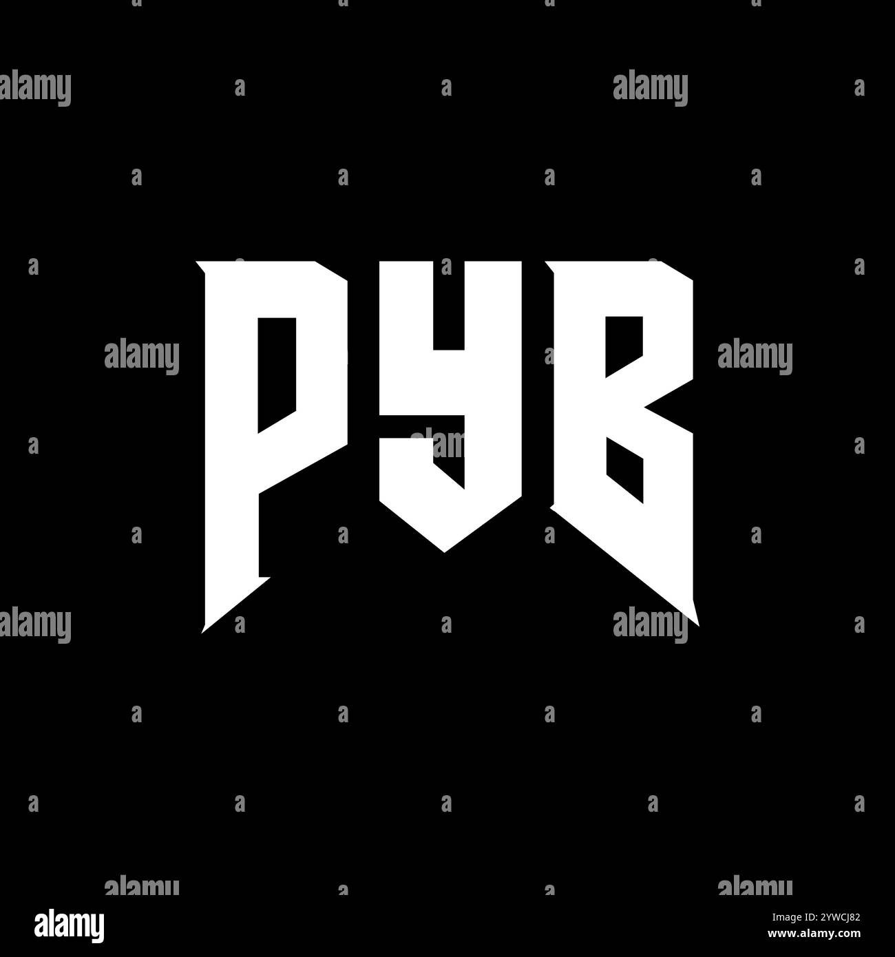 PYB letter logo design for technology company. PYB logo design black ...