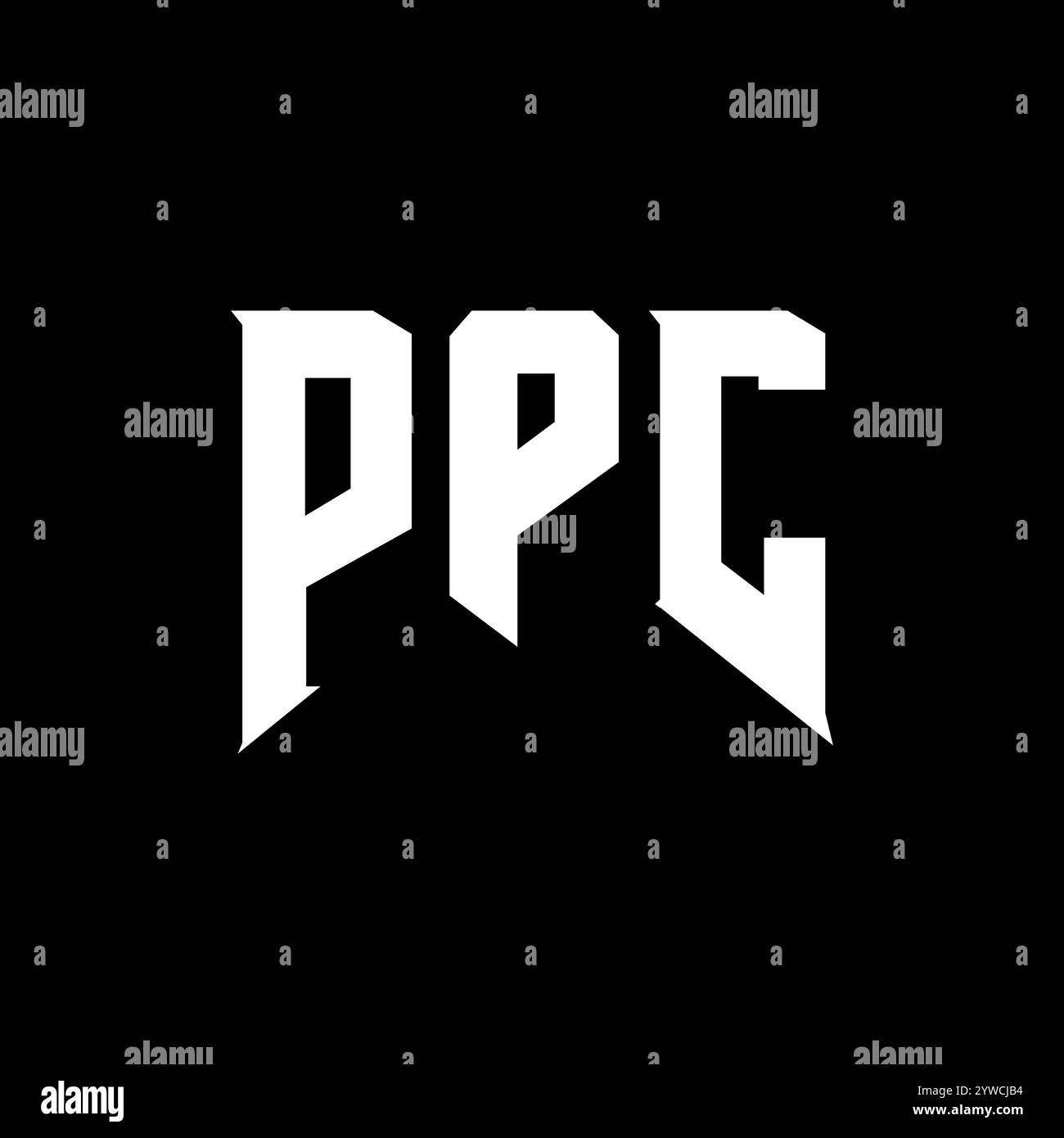 PPC letter logo design for technology company. PPC logo design black ...