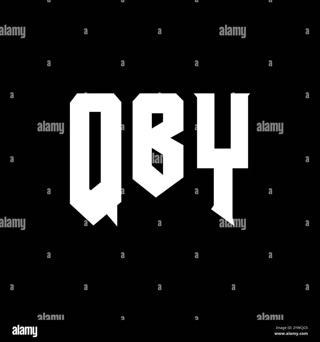 QBY letter logo design for technology company. QBY logo design black and white color combination ...