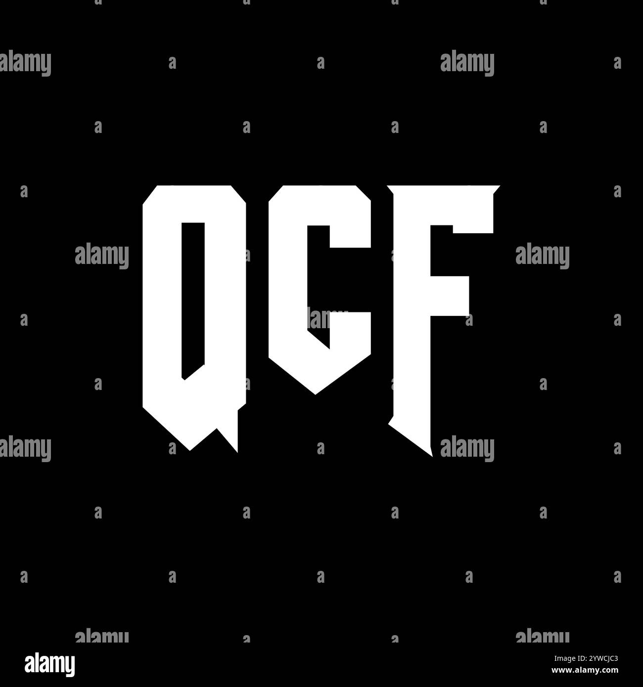 QCF letter logo design for technology company. QCF logo design black ...
