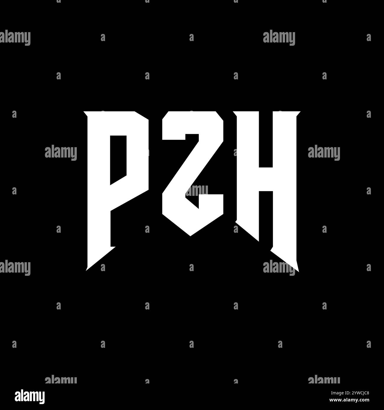 PZH letter logo design for technology company. PZH logo design black ...