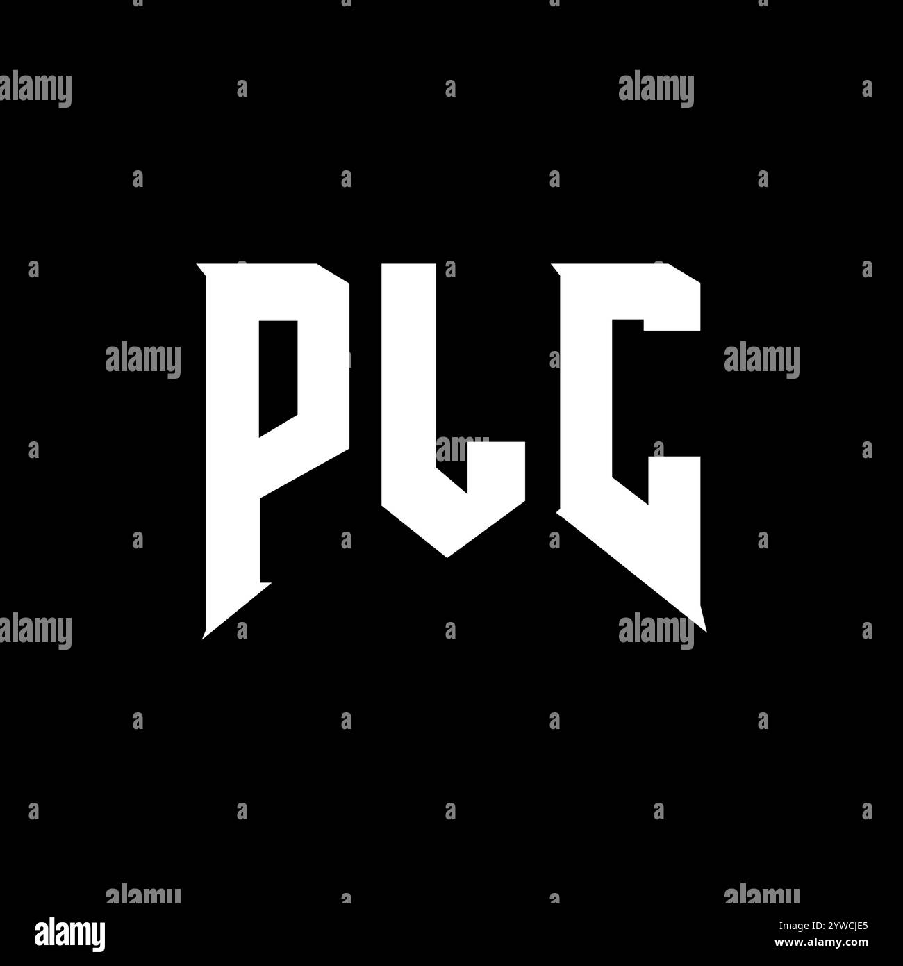 PLC letter logo design for technology company. PLC logo design black ...