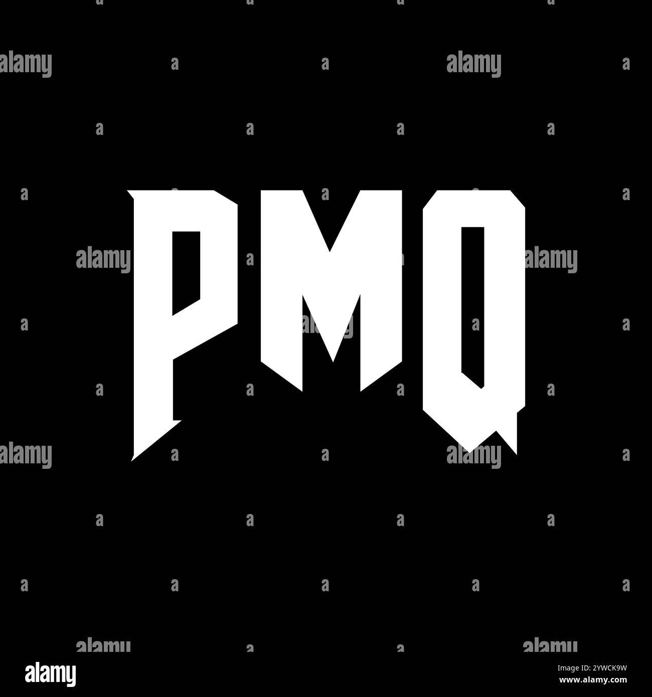 PMQ letter logo design for technology company. PMQ logo design black and white color combination ...