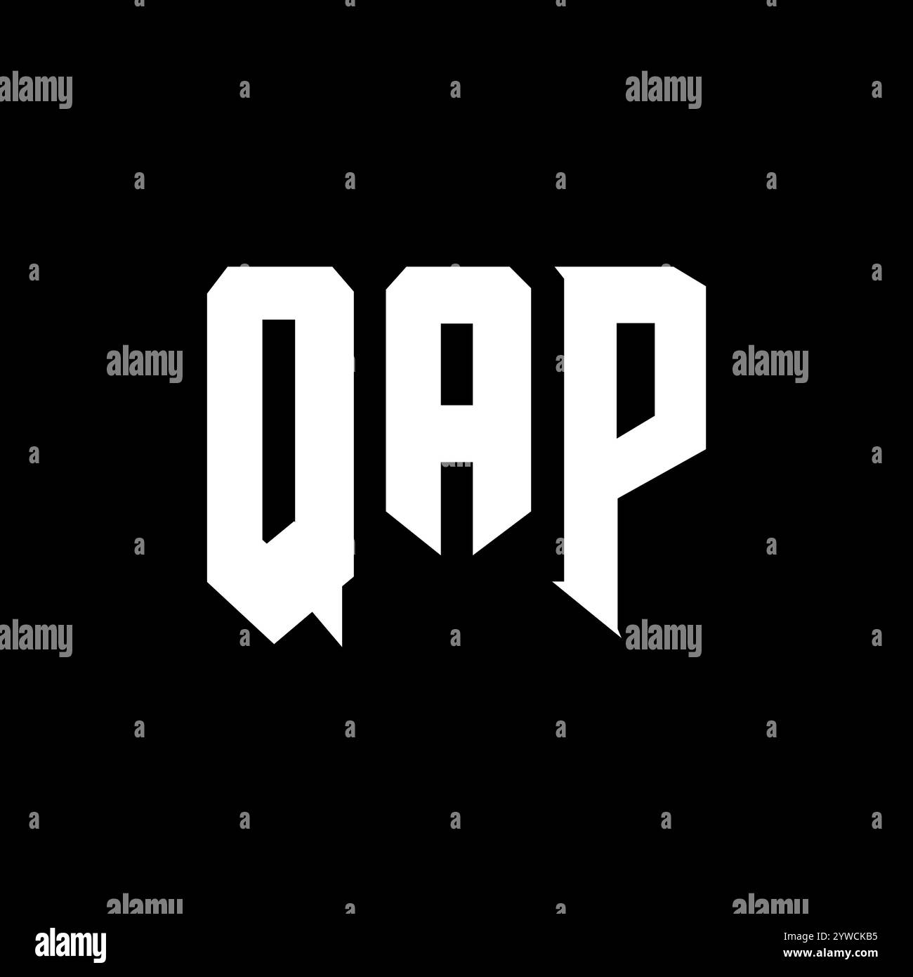 QAP letter logo design for technology company. QAP logo design black and white color combination ...