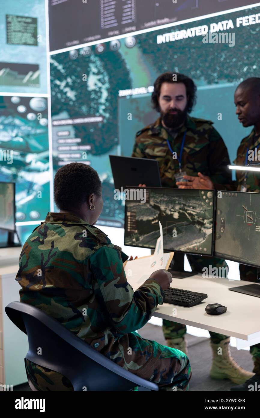 Army personnel providing information for a new national safety mission ...