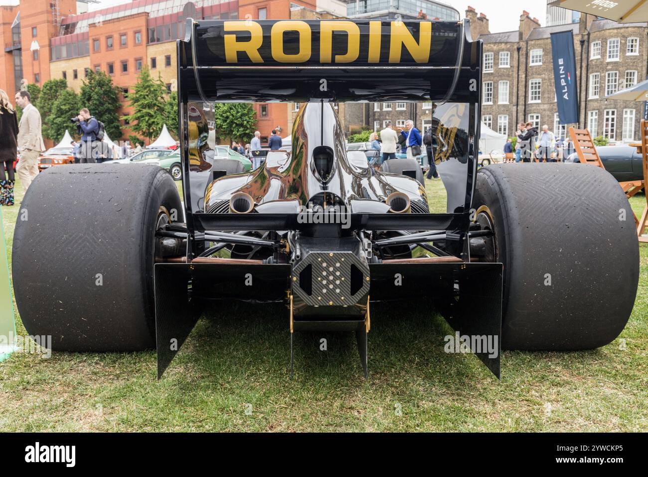 A Rodin race car on display at the London Concours 2023 at the ...
