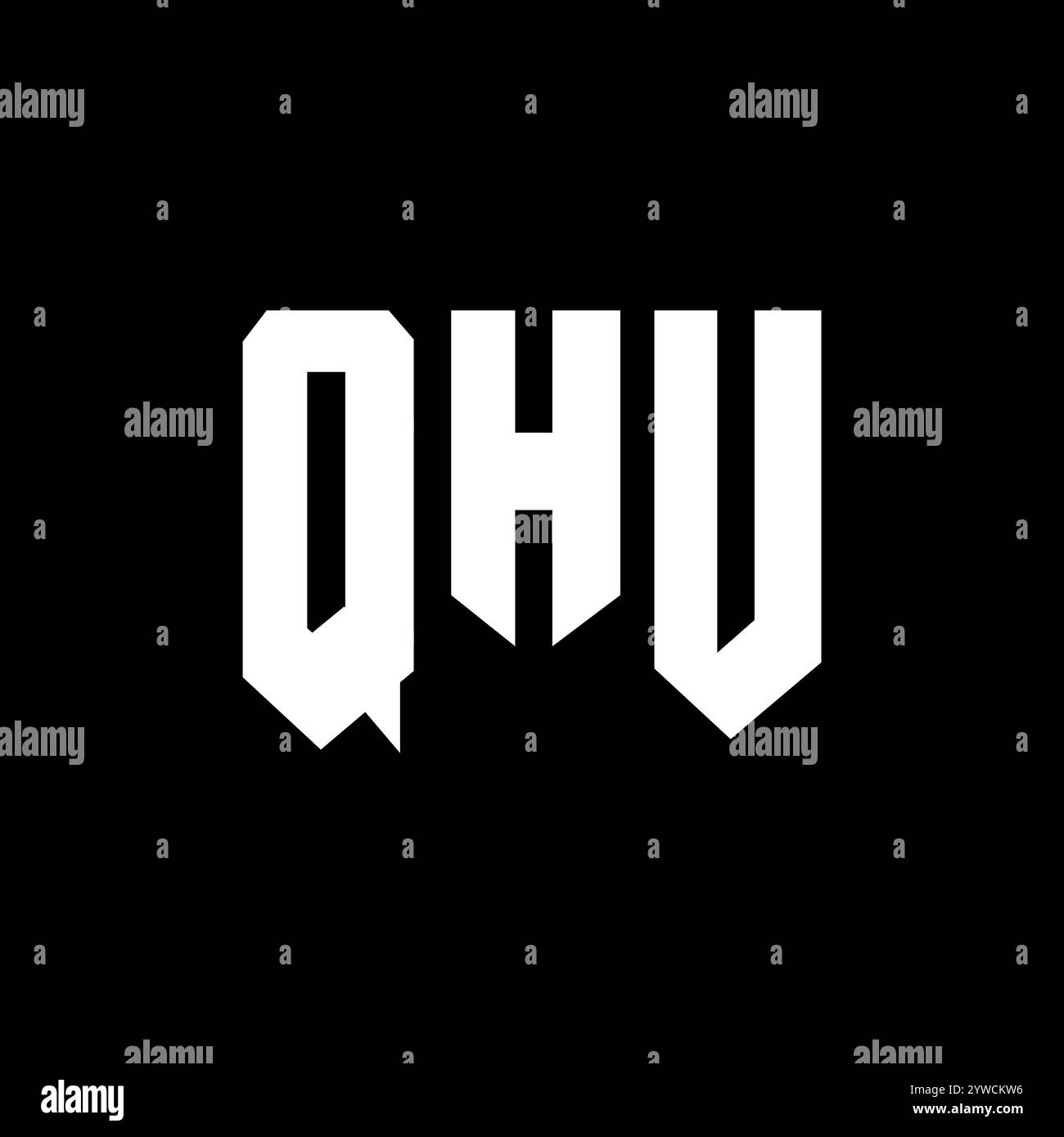 QHU letter logo design for technology company. QHU logo design black ...