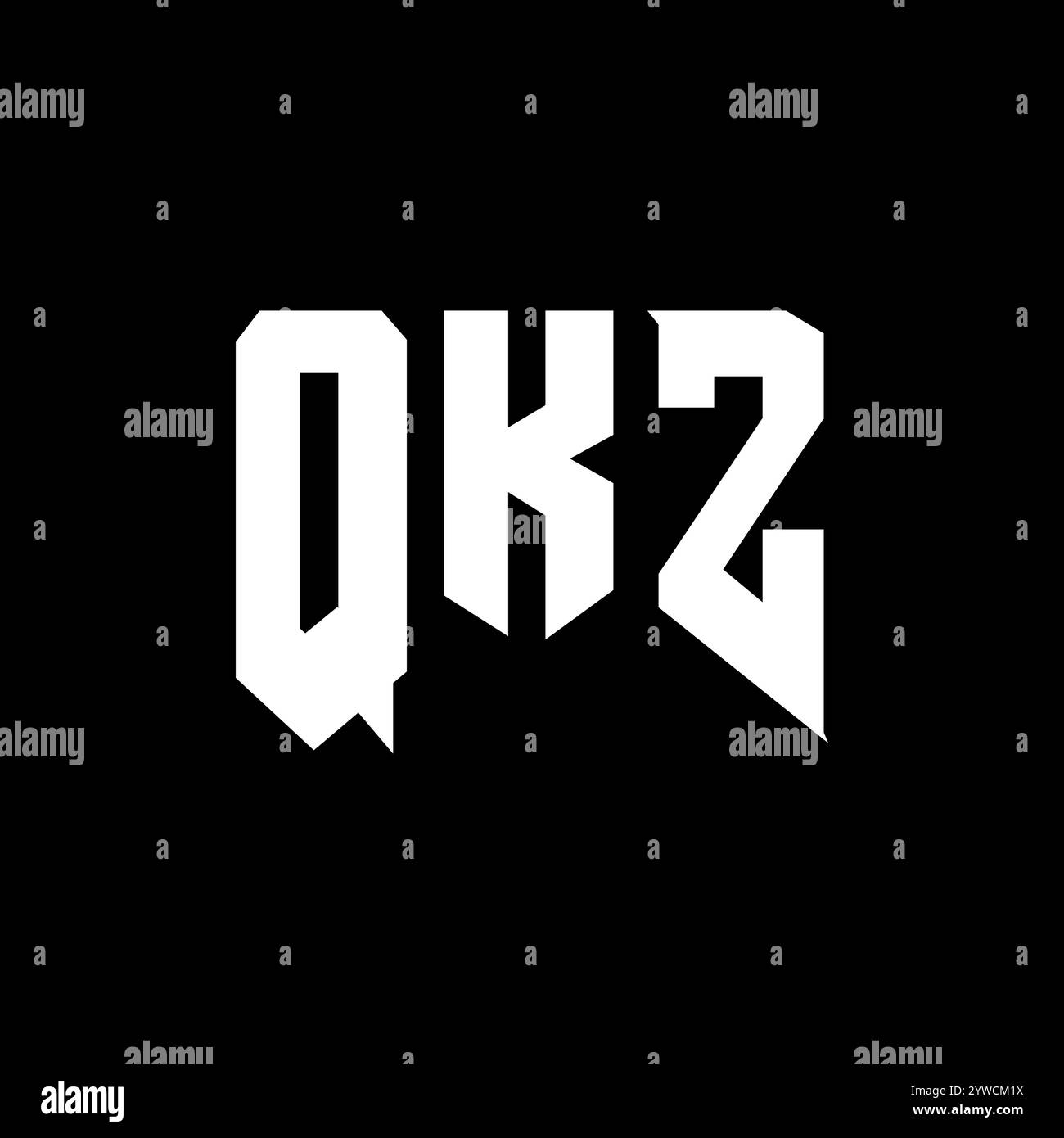 QKZ letter logo design for technology company. QKZ logo design black ...