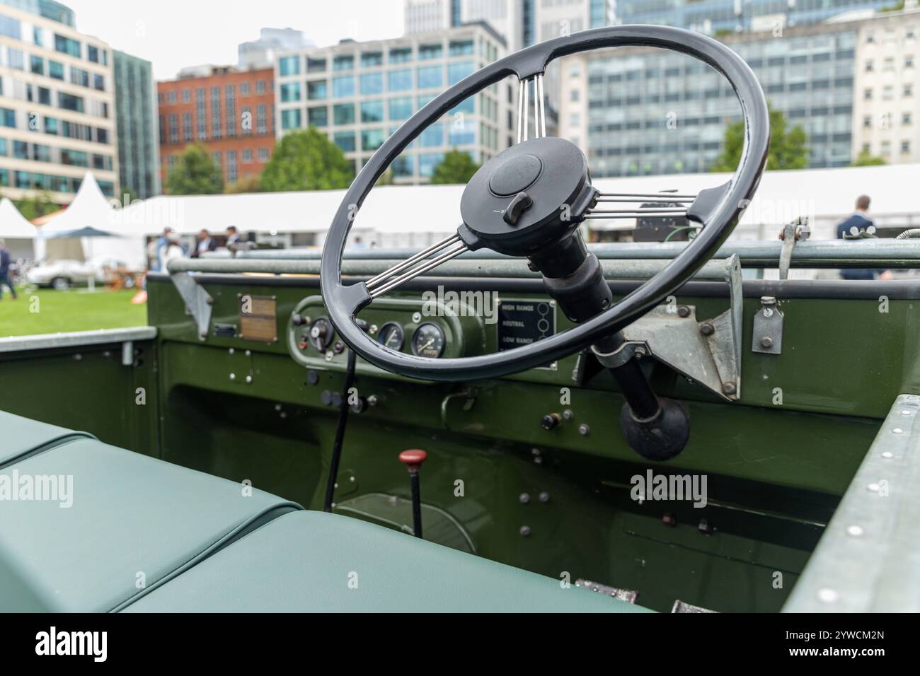 A British Army Green Land rover at the London Concours 2023 at the ...