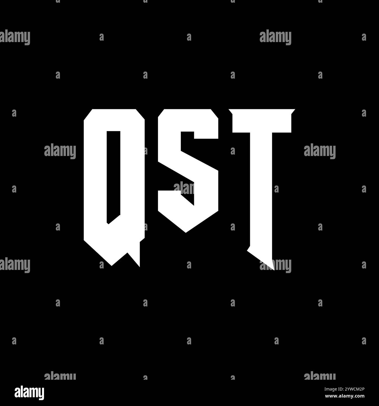 QST letter logo design for technology company. QST logo design black and white color combination ...