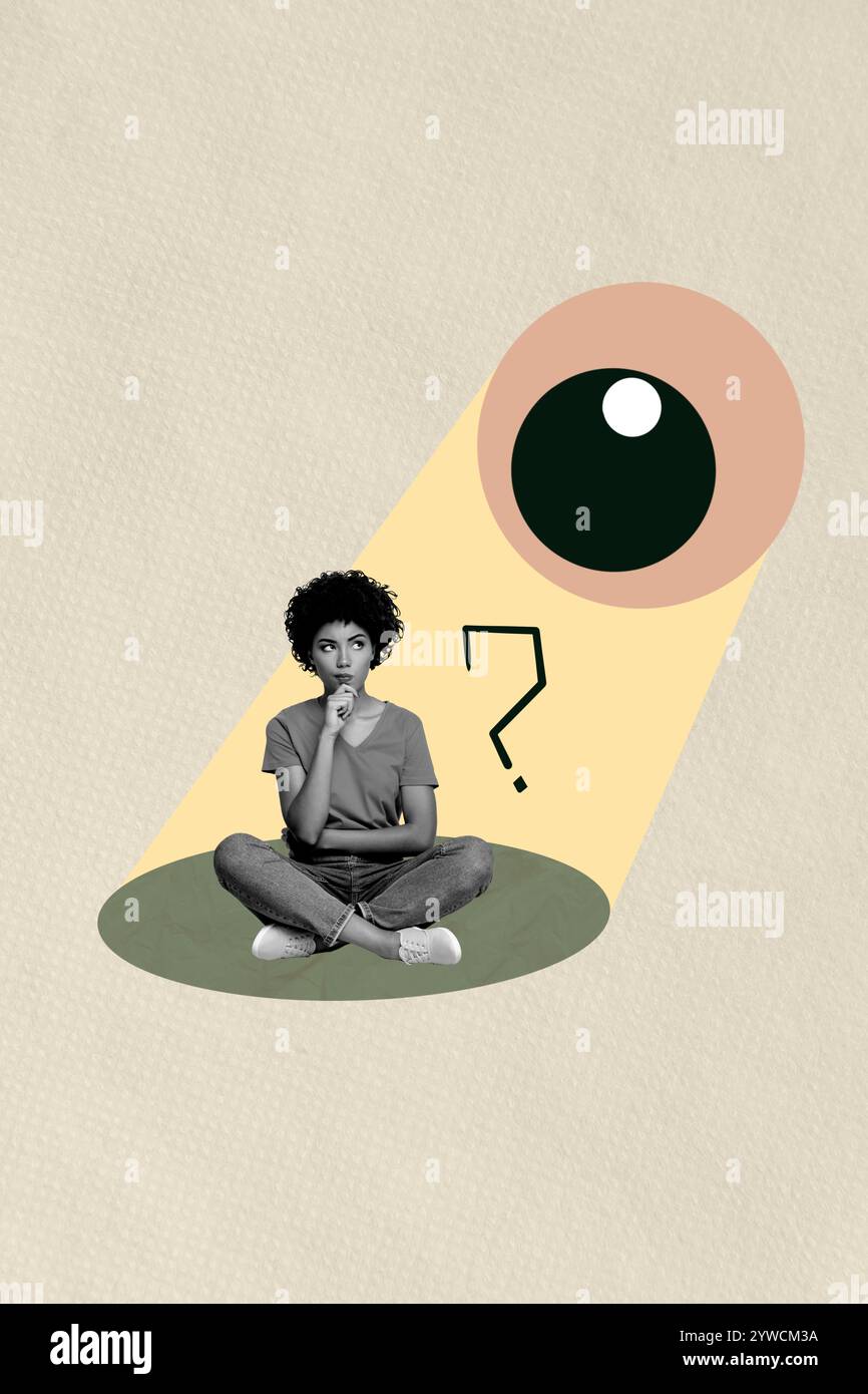 Template sketch trend artwork 3D photo collage of vision security ...