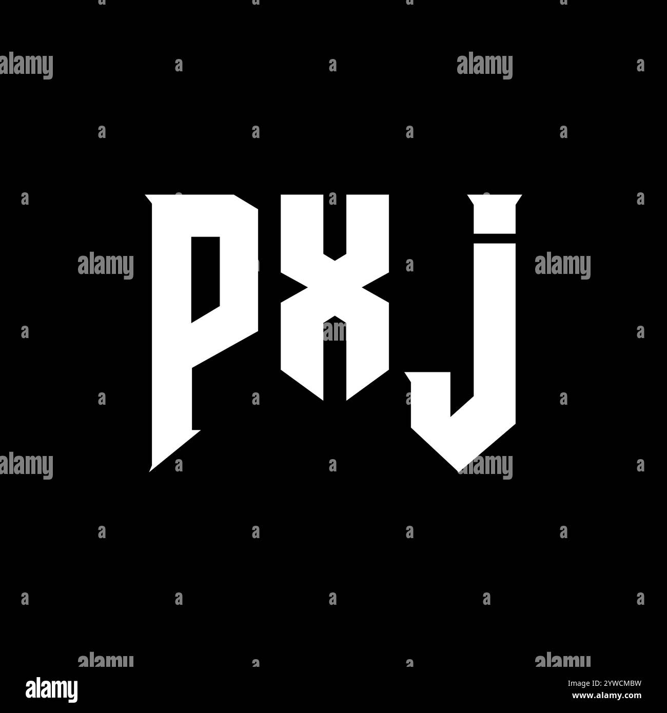 PXJ letter logo design for technology company. PXJ logo design black ...