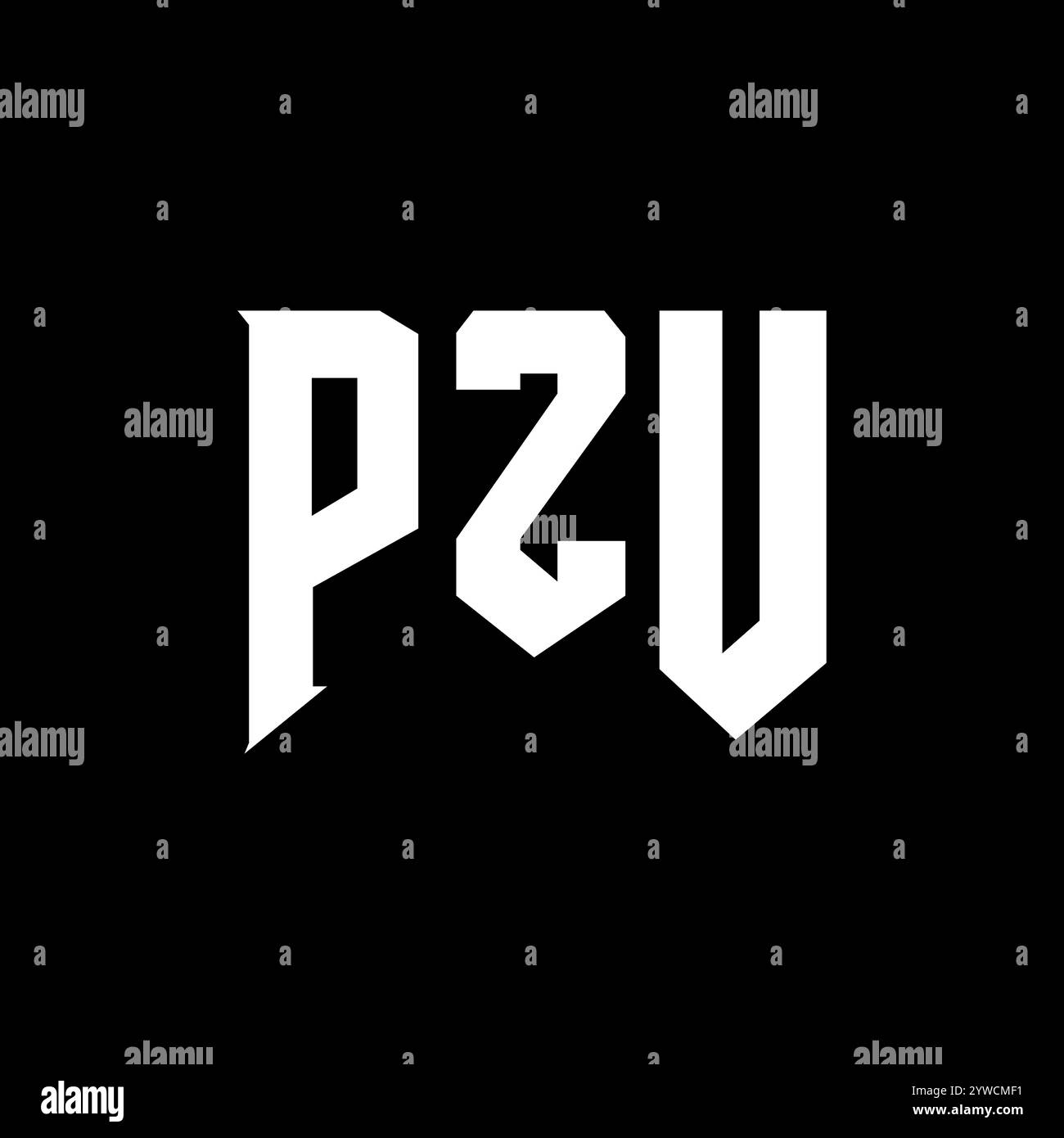 PZU letter logo design for technology company. PZU logo design black ...