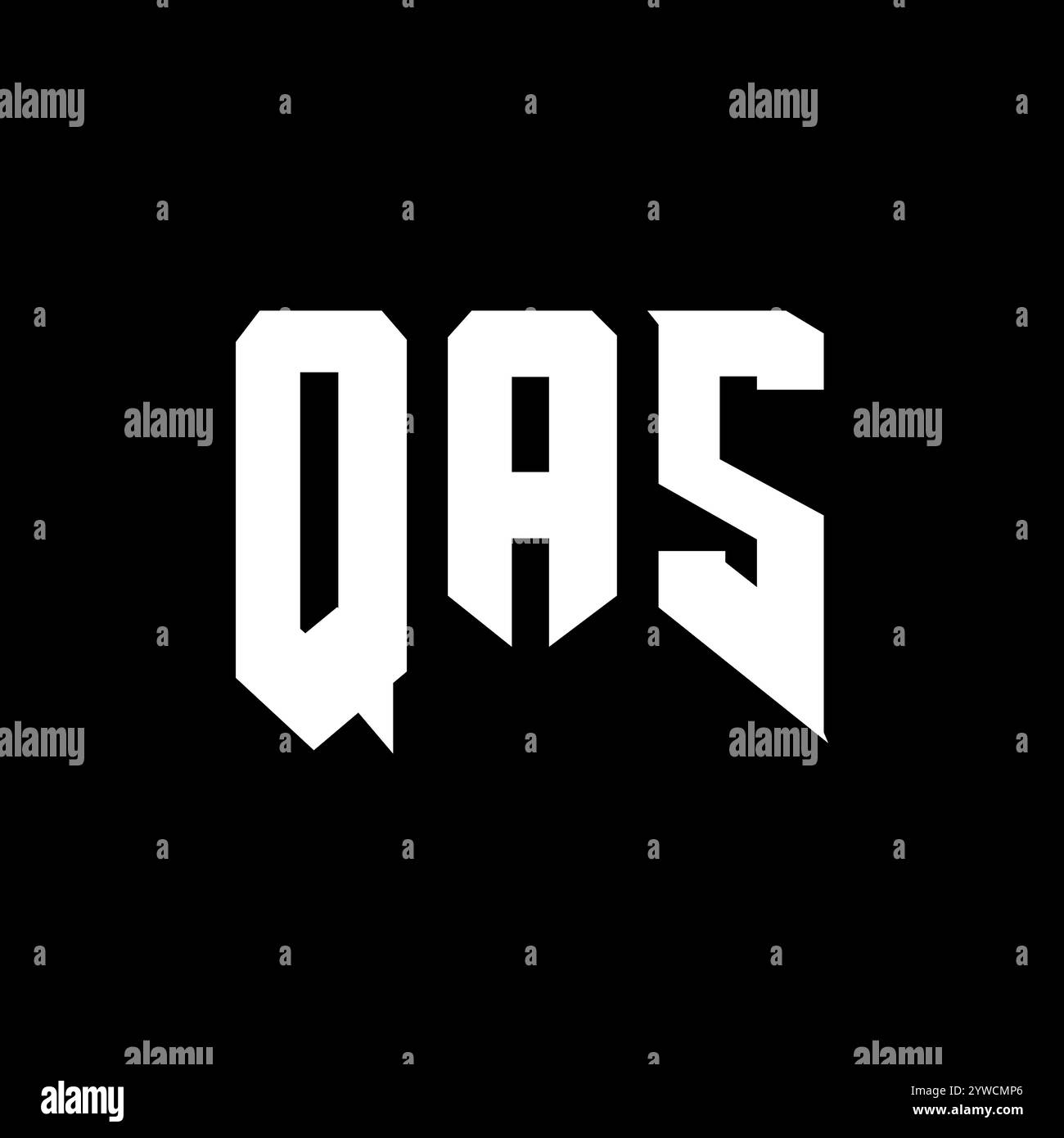 QAS letter logo design for technology company. QAS logo design black and white color combination ...