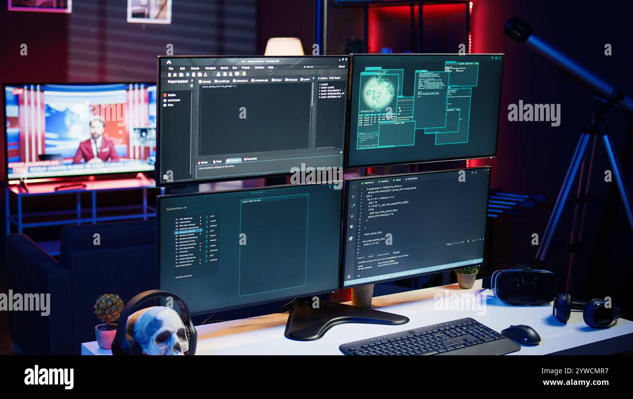 Secret information on screen glitch hi-res stock photography and images - Alamy