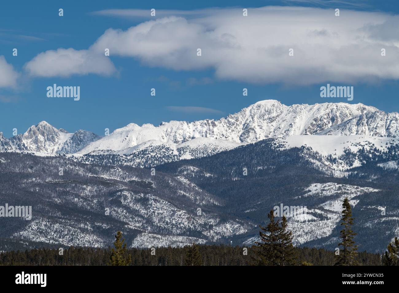 Fresh Winter Snow on the Indian Peaks Mountain Range in North Central ...
