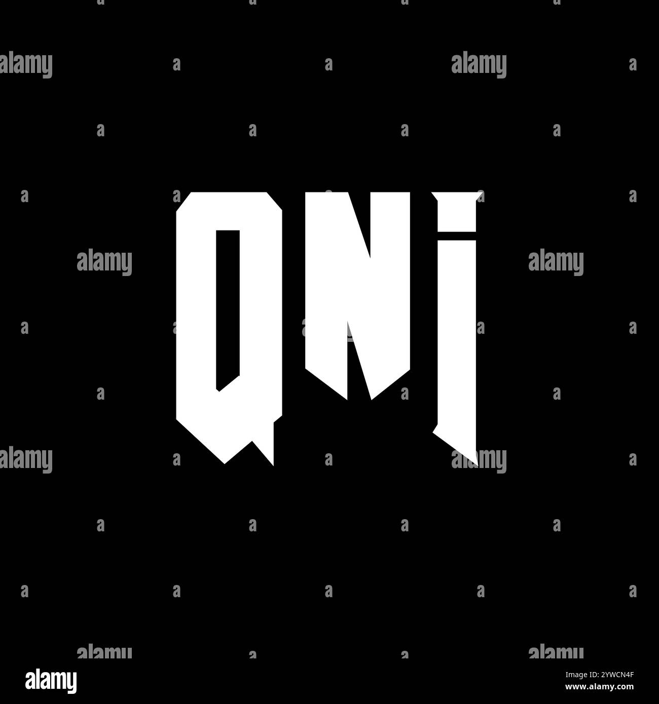 QNI letter logo design for technology company. QNI logo design black ...