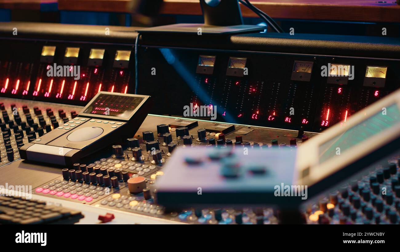 Empty professional studio being equipped with modern technical ...