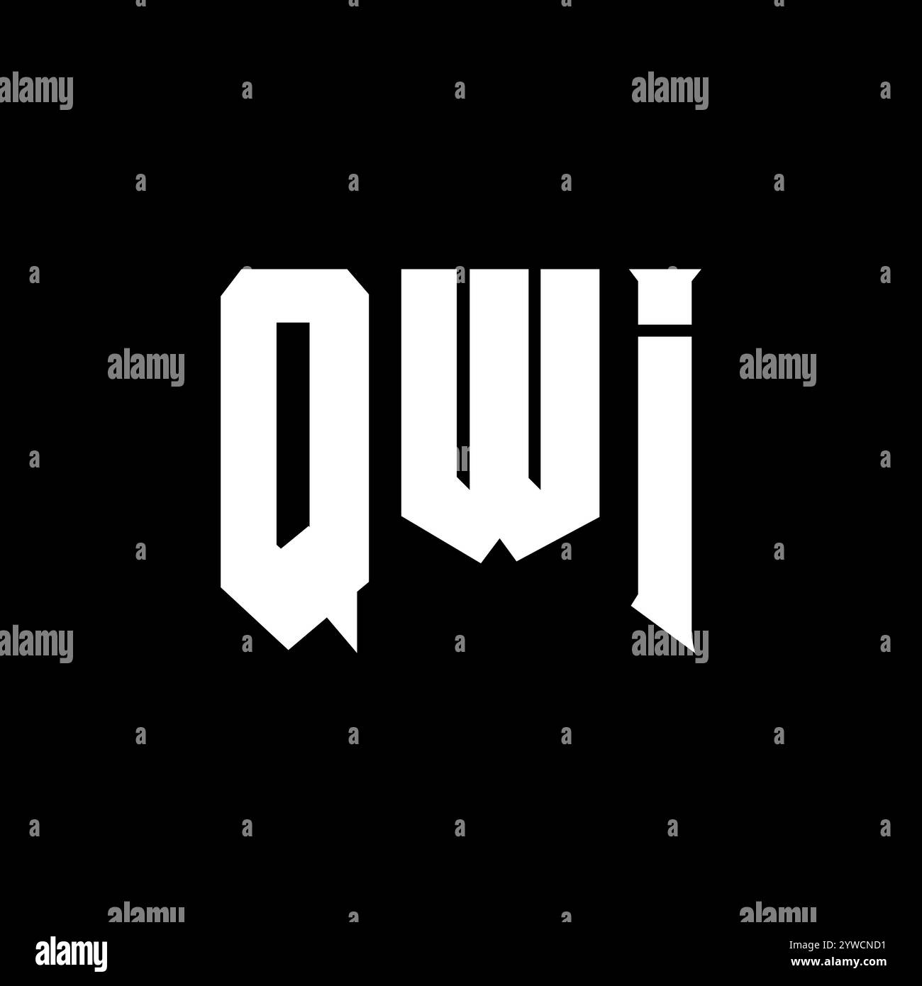 QWI letter logo design for technology company. QWI logo design black and white color combination ...