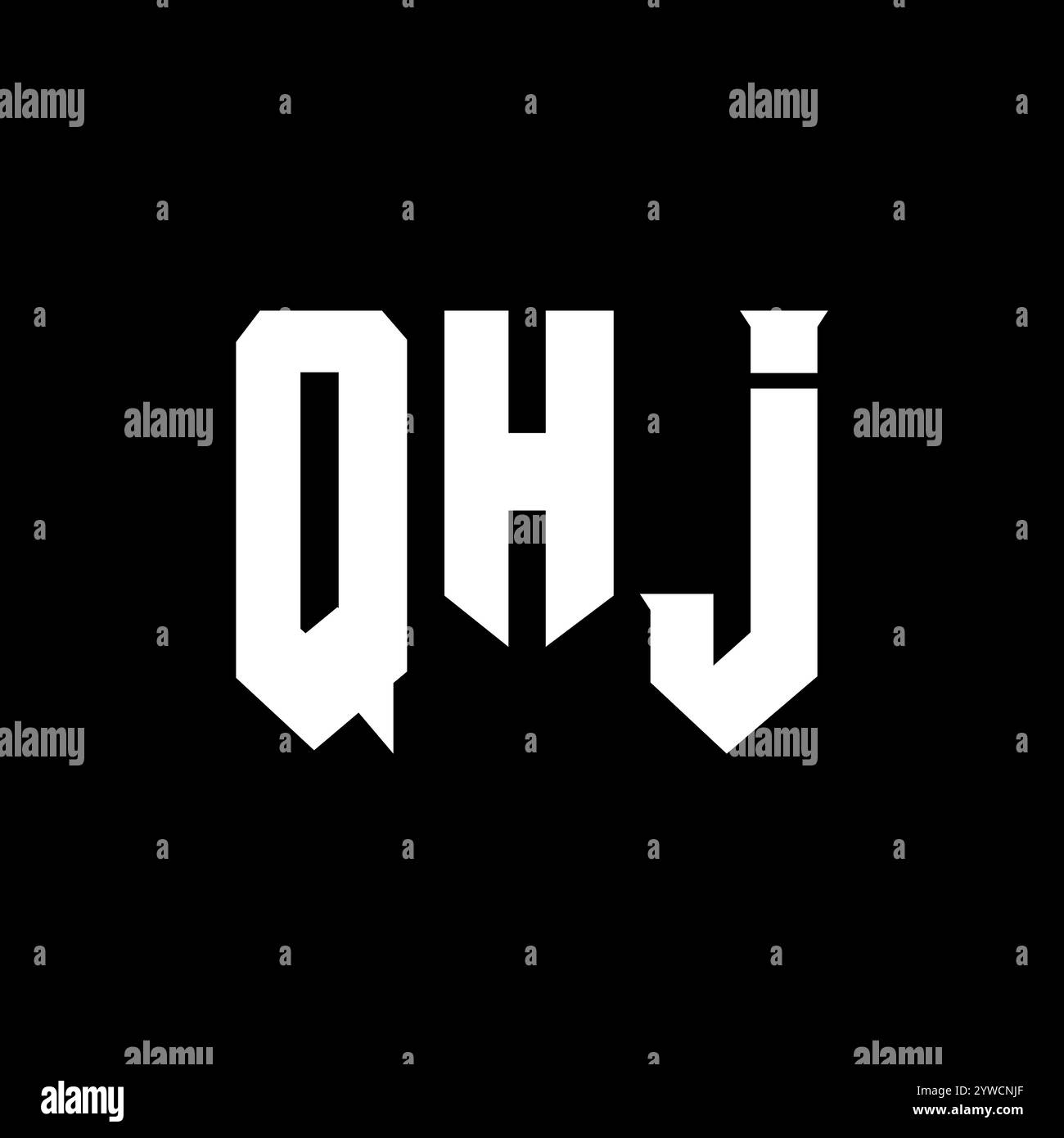 QHJ letter logo design for technology company. QHJ logo design black ...
