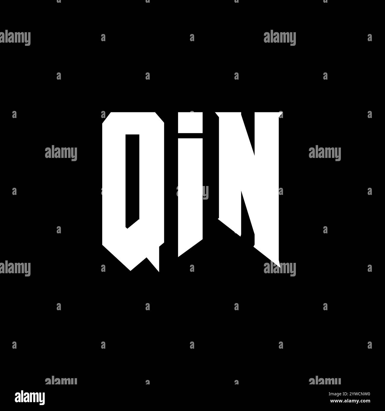 QIN letter logo design for technology company. QIN logo design black ...