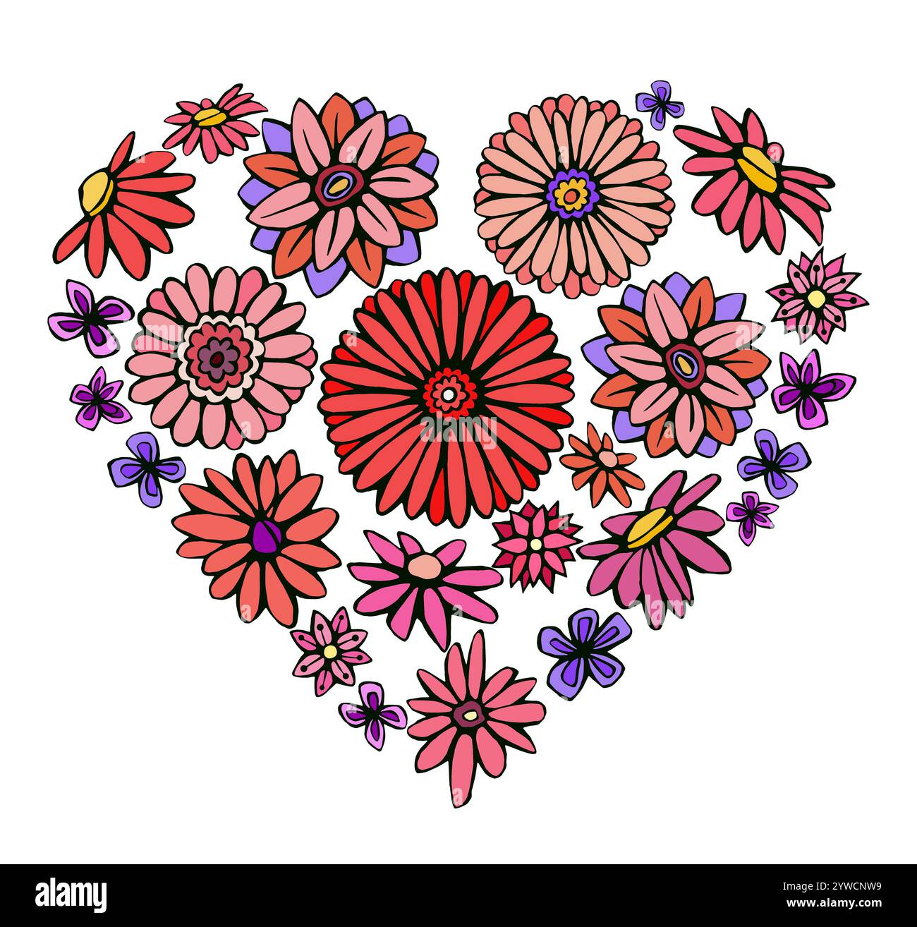Flower heart in the colors. Vector illustration Stock Vector Image ...