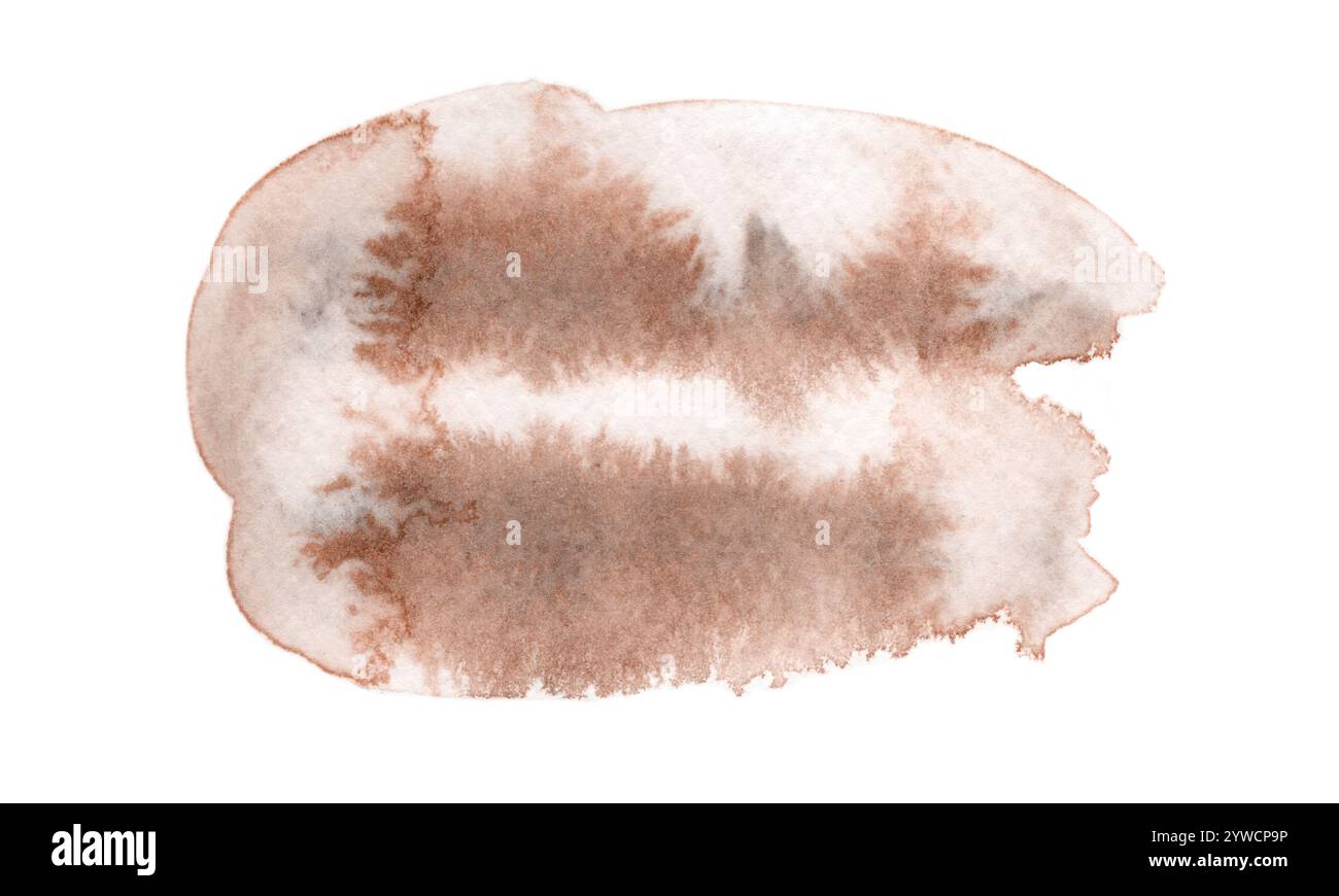 Watercolor stain in the 2025 color of the year Mocha Mousse. Hand drawn ...