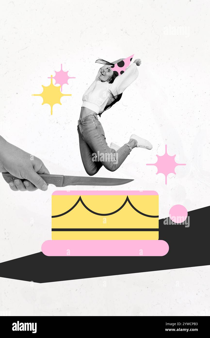 Composite trend artwork sketch image collage of holiday anniversary ...