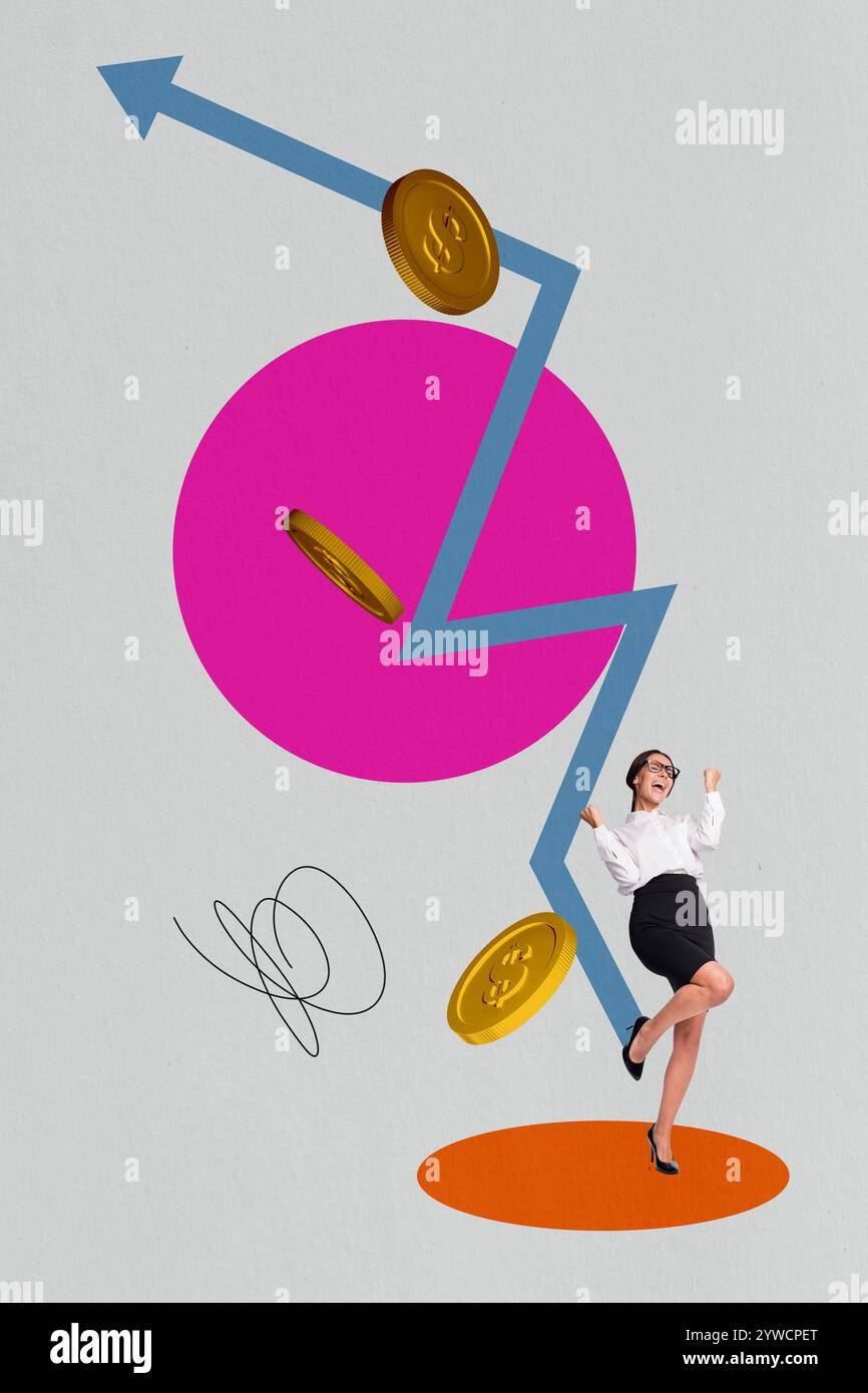 Poster sketch image artwork 3D collage of rich wealth bank salary ...