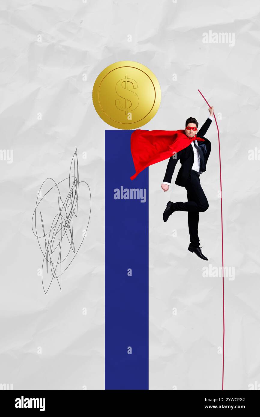 Composite trend artwork 3D sketch photo collage of money coins rich ...