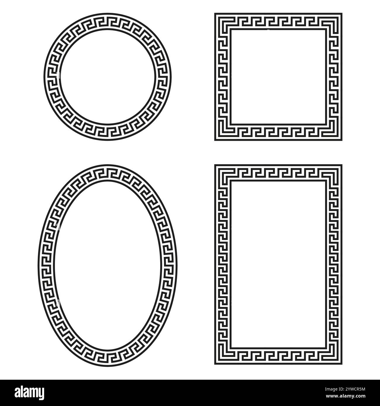 Greek border frames. Ornamental vector design. Geometric decorative ...