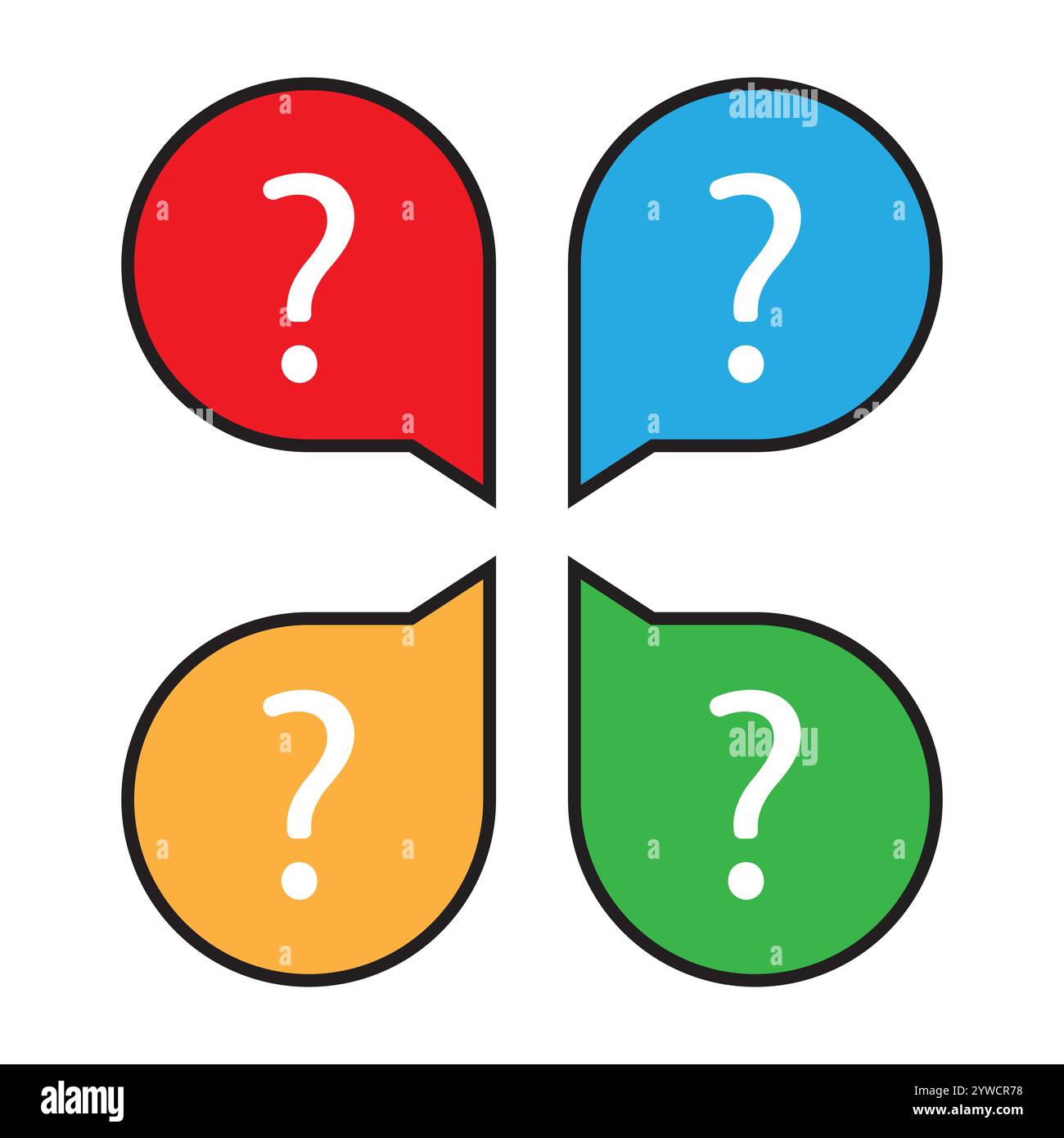 Question marks icon. Colorful speech bubbles. Concept inquiry symbol ...