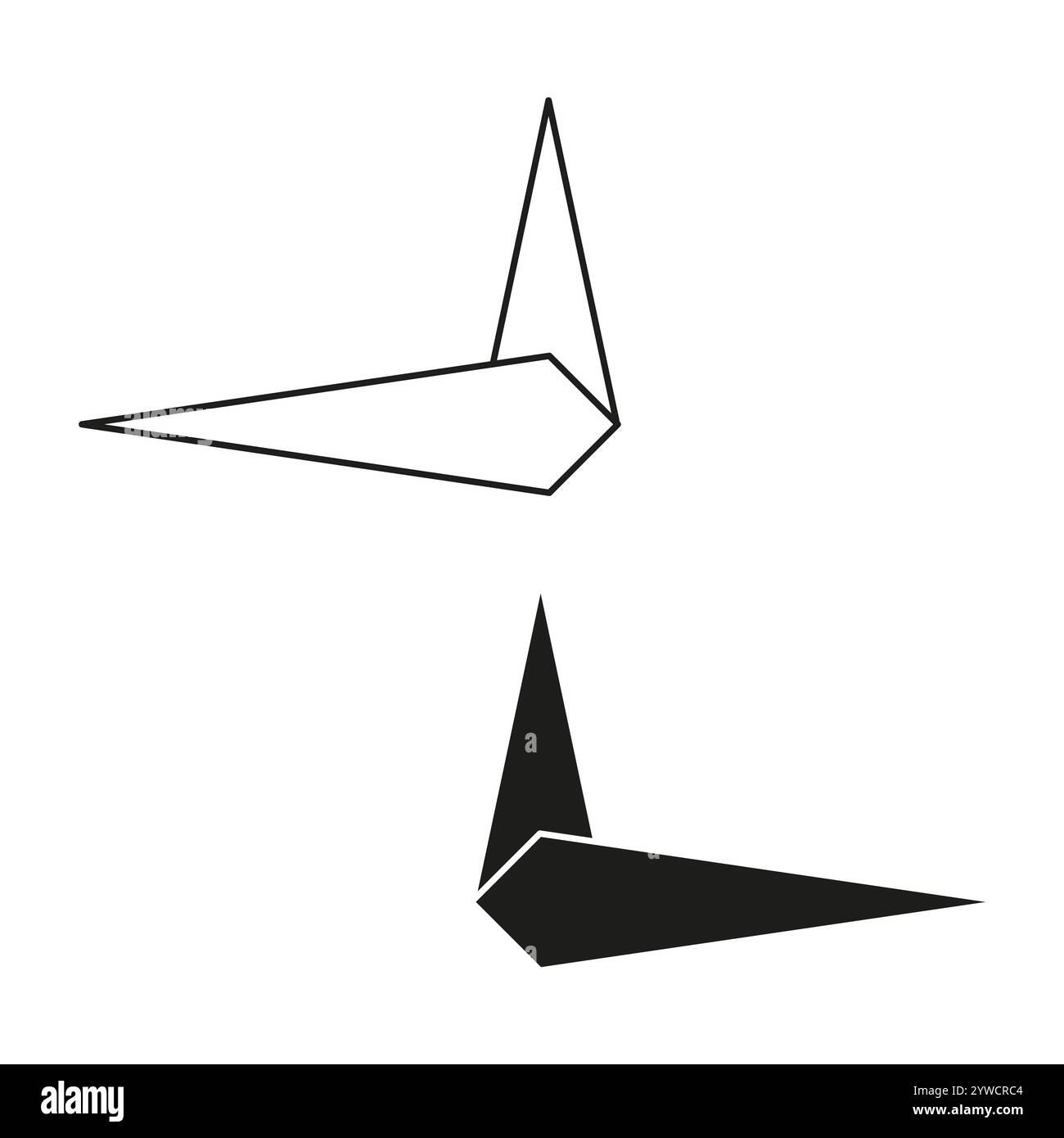 Minimalist angular geometric shapes in black and white. Abstract vector design. Modern and ...