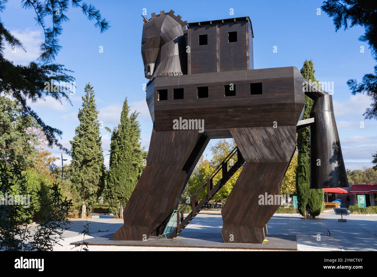 Replica of Legendary Trojan Horse in Troy, Turkiye Stock Photo - Alamy