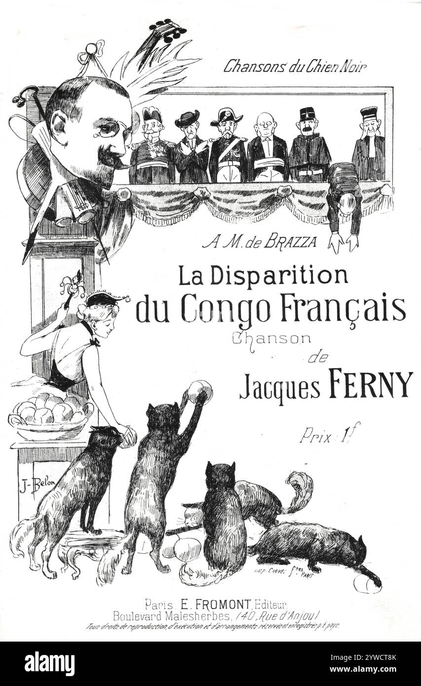 Le Disparition du Congo Frrancias, CA. 1900 French sheet music Stock ...