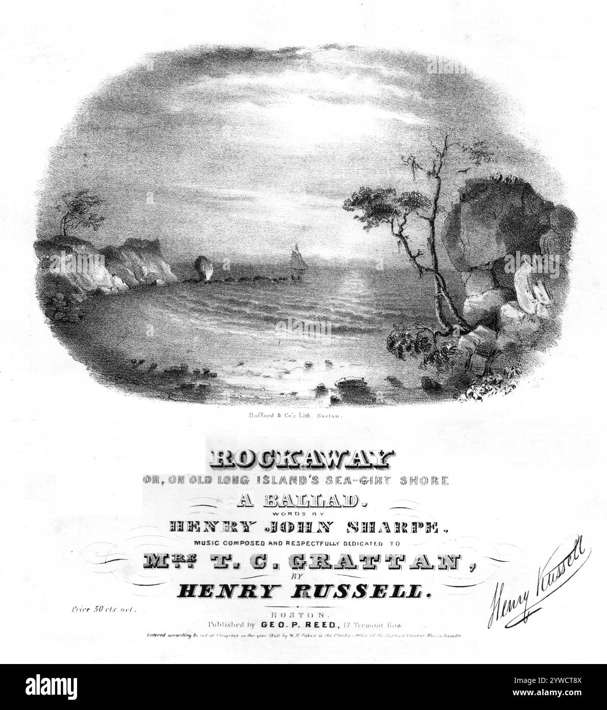 Rockaway or Old Long Island's Sea-Girt Shore, 1860 sheet music Stock ...