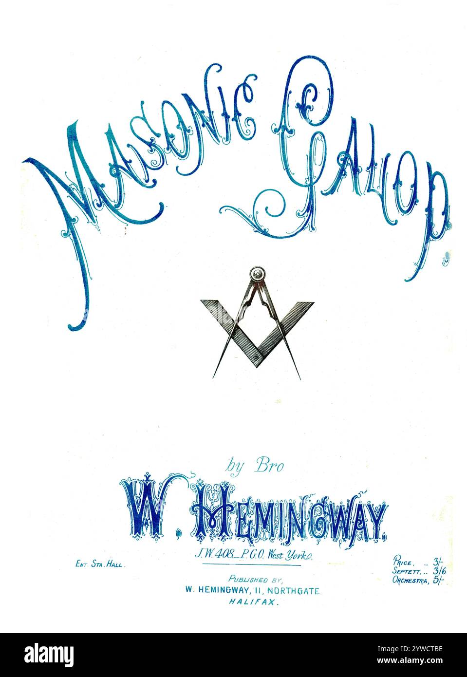 The Masonic Galop, ca. 1880s English Sheet Music Stock Photo - Alamy