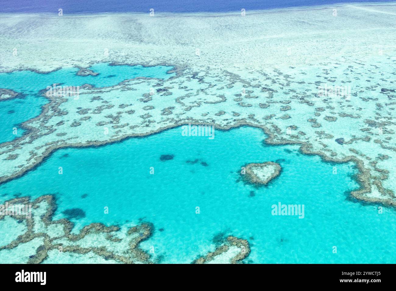 Great Barrier Reef, Queensland Australia, aerial view, wonder of the ...