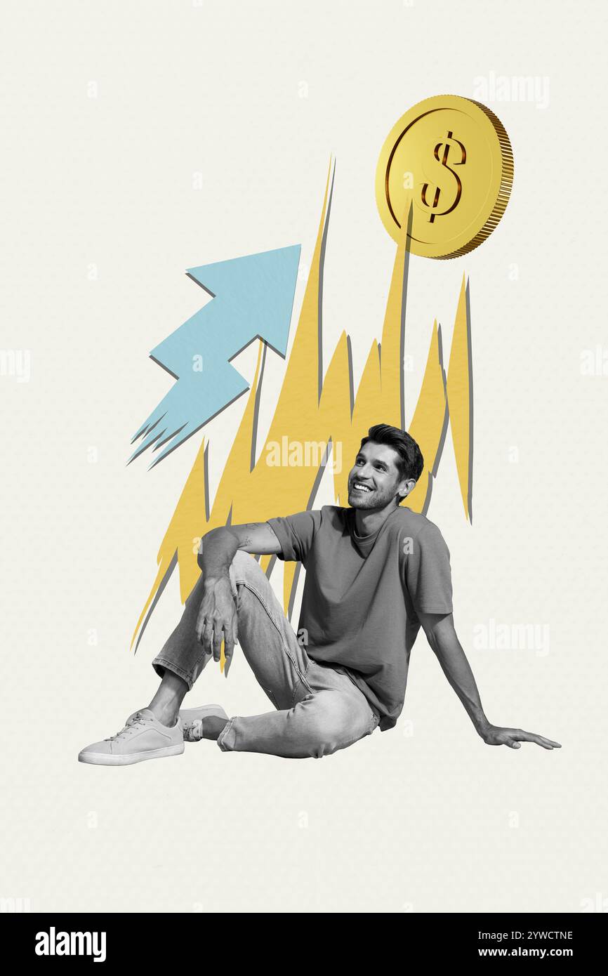Photo collage template trend artwork sketch of currency cash wealth ...