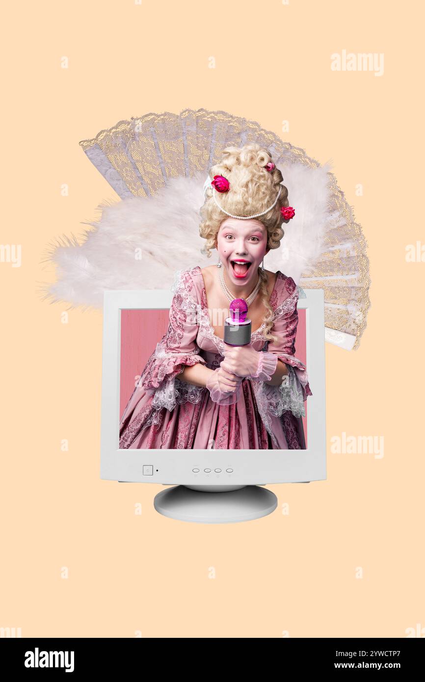 Template poster trend artwork photo collage of historical court feather ...