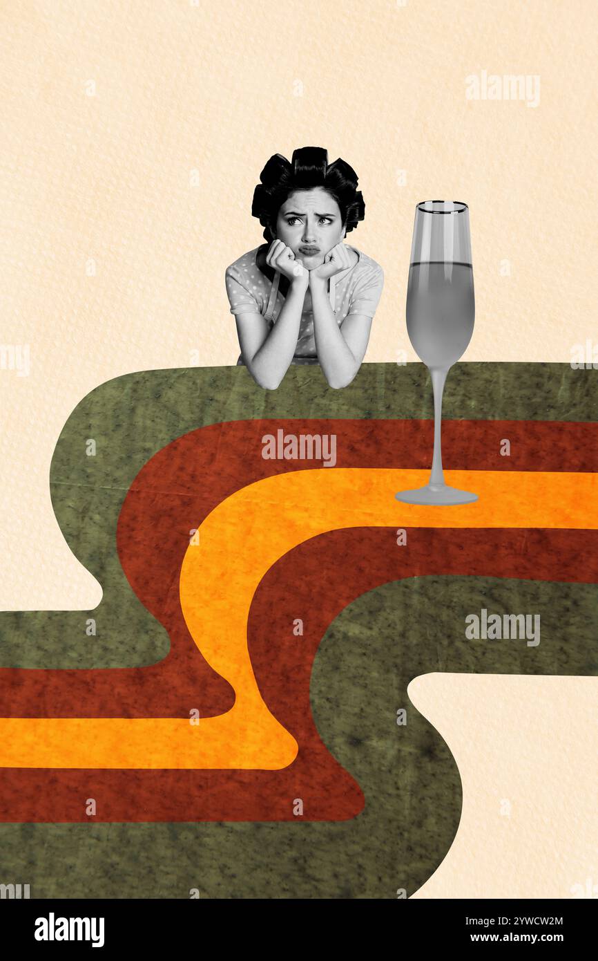 Trend artwork sketch design montage 3D collage of chill club celebrate ...