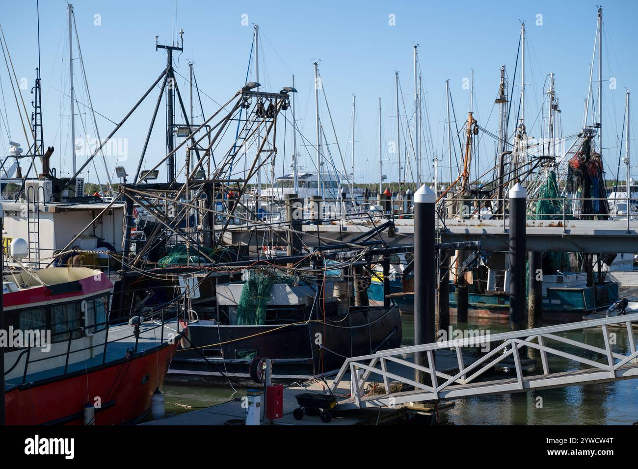 fishing boats trawlers dock harbour, fishermen sea industry industrial ...