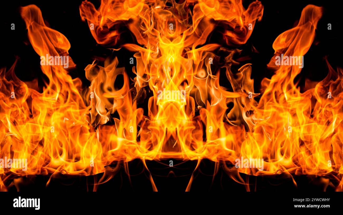 Fire and flames for background. Bright flames background. Texture of ...